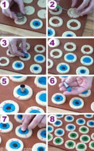 Eyeball Cookies with Colored Dough - Haniela's